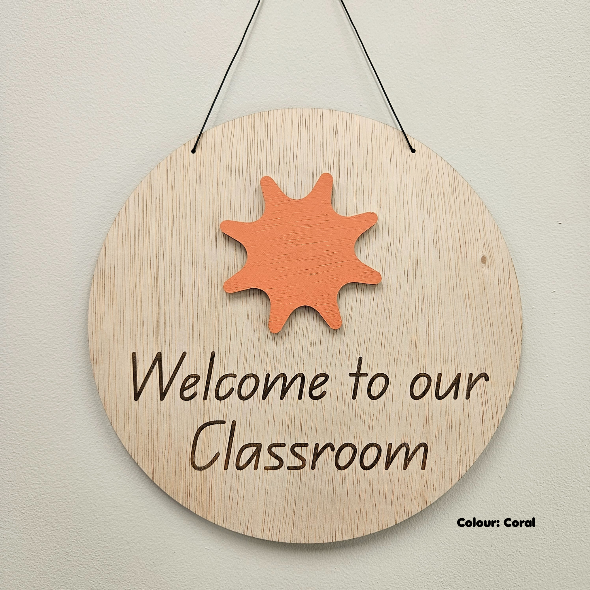Welcome to Our Classroom sign - Sunburst – knobbly.
