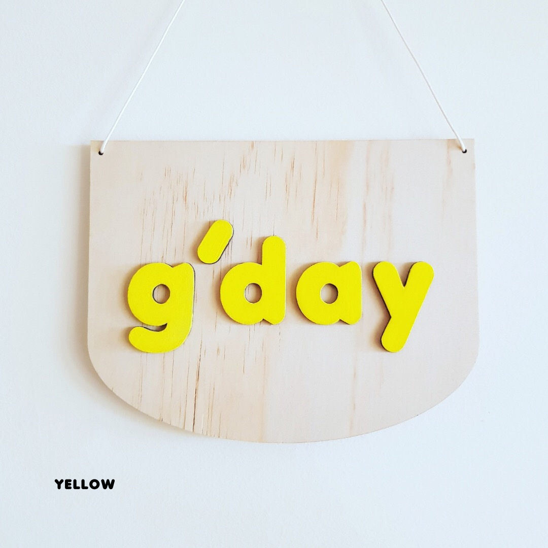 G’day Wall Sign – Fun & Colourful Australian-Themed Kids’ Room Decor ...